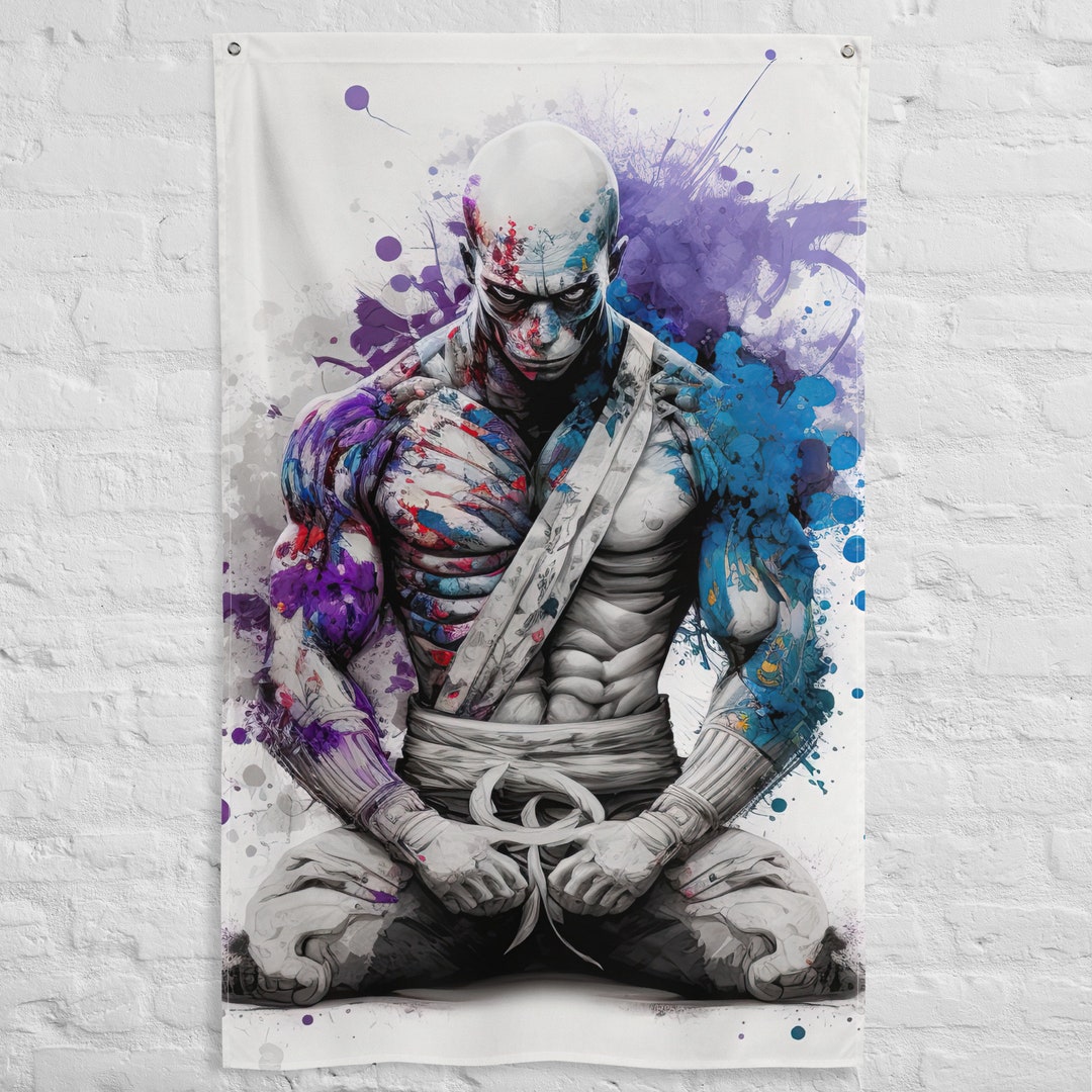 Jiu Jitsu Skeleton Flag - BJJ Wall Art Decor - Brazilian Gift - Martial ...