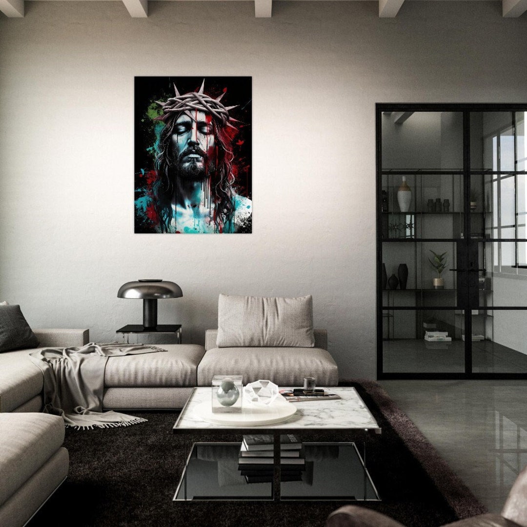 Jesus Christ Poster Wall Art - Modern Christian Catholic Decor - Christ ...