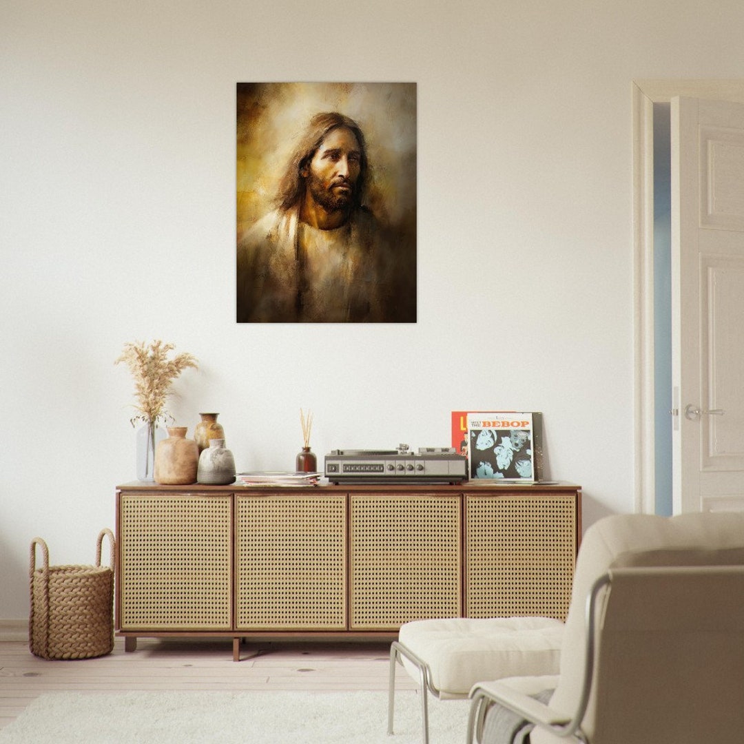 Jesus Christ Poster Wall Art - Modern Christian Catholic Decor - Christ ...