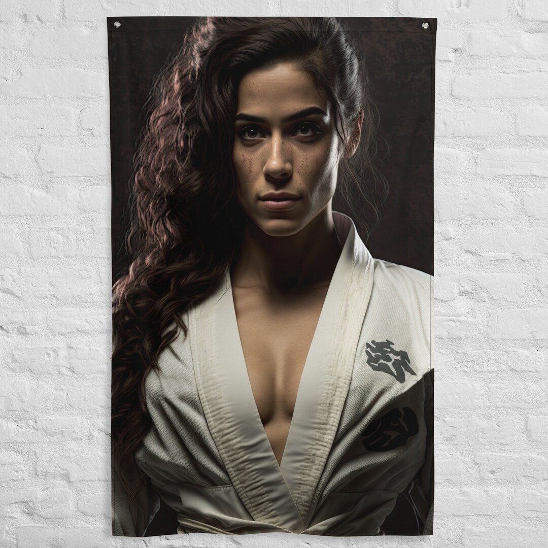 Jiu Jitsu Female Flag BJJ Wall Art Decor Brazilian Gift Martial Arts ...