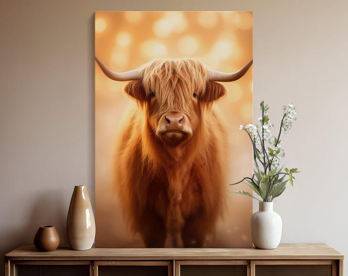 Highland Cow Wall Art PRINTABLE Close up Farm Life Cow Cute Minimal ...