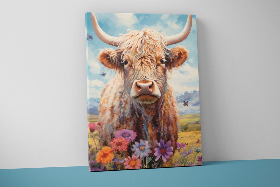 Highland Cow Wall Art Farmhouse Wall Decor Highland Cow Poster Cow ...