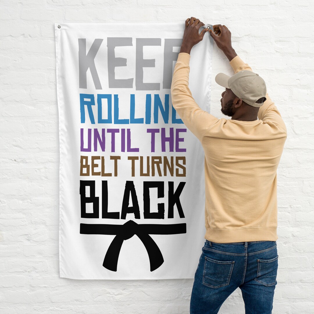 Keep Rolling Jiu Jitsu Flag - BJJ Wall Art Decor - Brazilian Gift ...