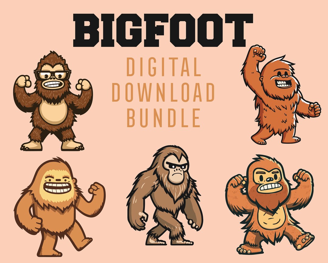 Bigfoot SVG Bundle - Digital Download - Cute Sasquatch Yeti Design ...