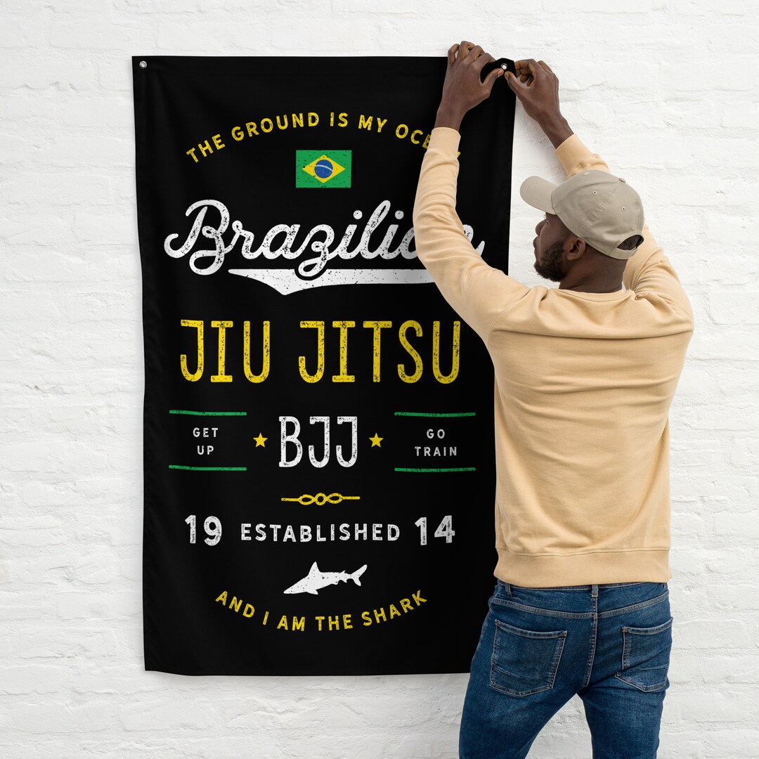 Jiu Jitsu Quote Flag - BJJ Wall Art Decor - Brazilian Gift - Martial ...