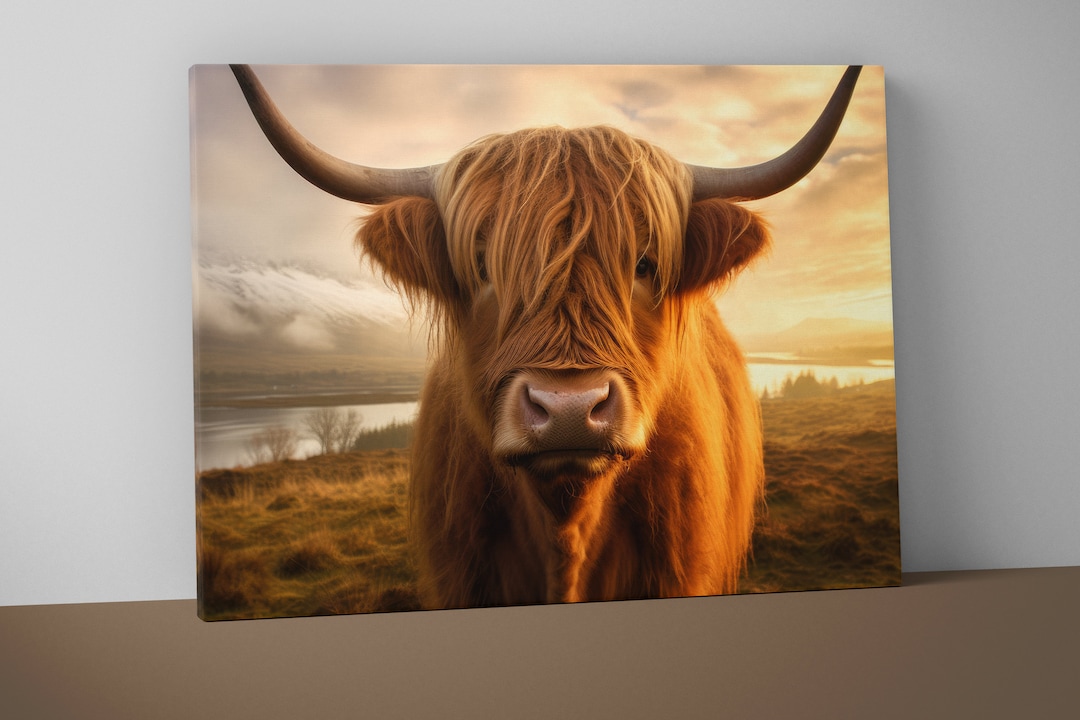 Highland Cow Wall Art | Highland Cow Poster | Extra Large Wall Art ...