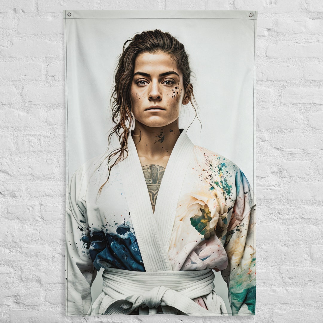 Jiu Jitsu Female Flag BJJ Wall Art Decor Brazilian Gift Martial Arts ...