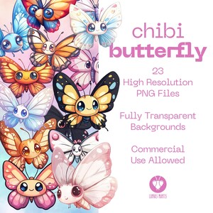 Chibi Butterfly PNG Digital Download - Sublimation PNG - Butterfly ...