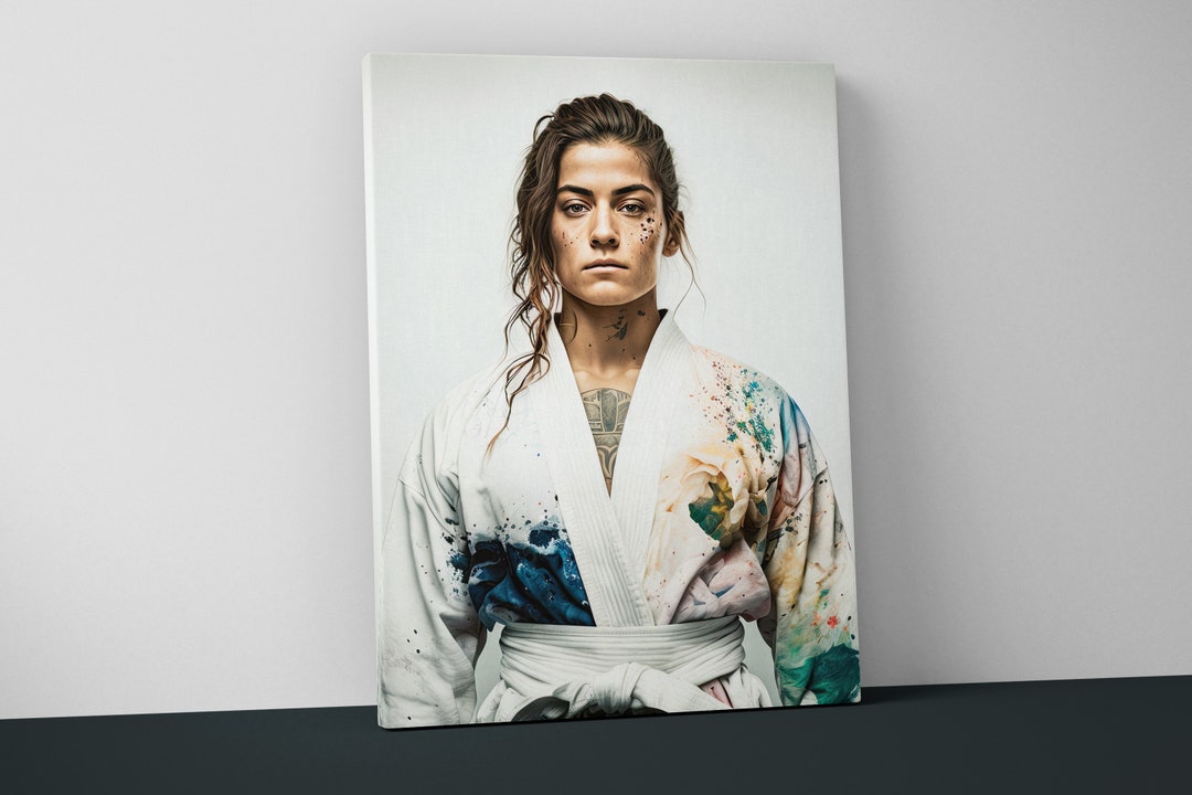 Jiu Jitsu Female Gi Mounted Canvas BJJ Wall Art Girls Brazilian Jujitsu ...