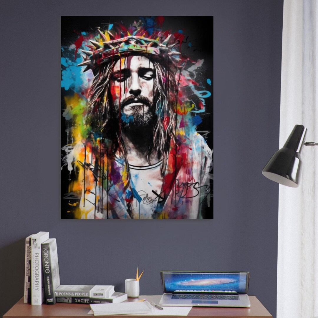 Jesus Christ Poster Wall Art - Modern Christian Catholic Decor - Christ ...
