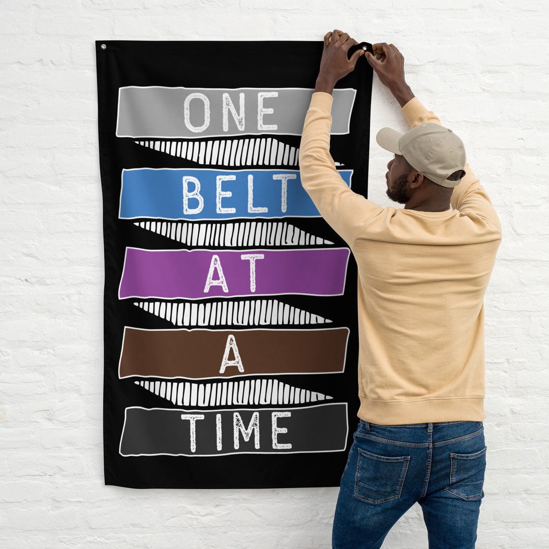 One Belt Jiu Jitsu Flag - BJJ Wall Art Decor - Brazilian Gift - Martial ...