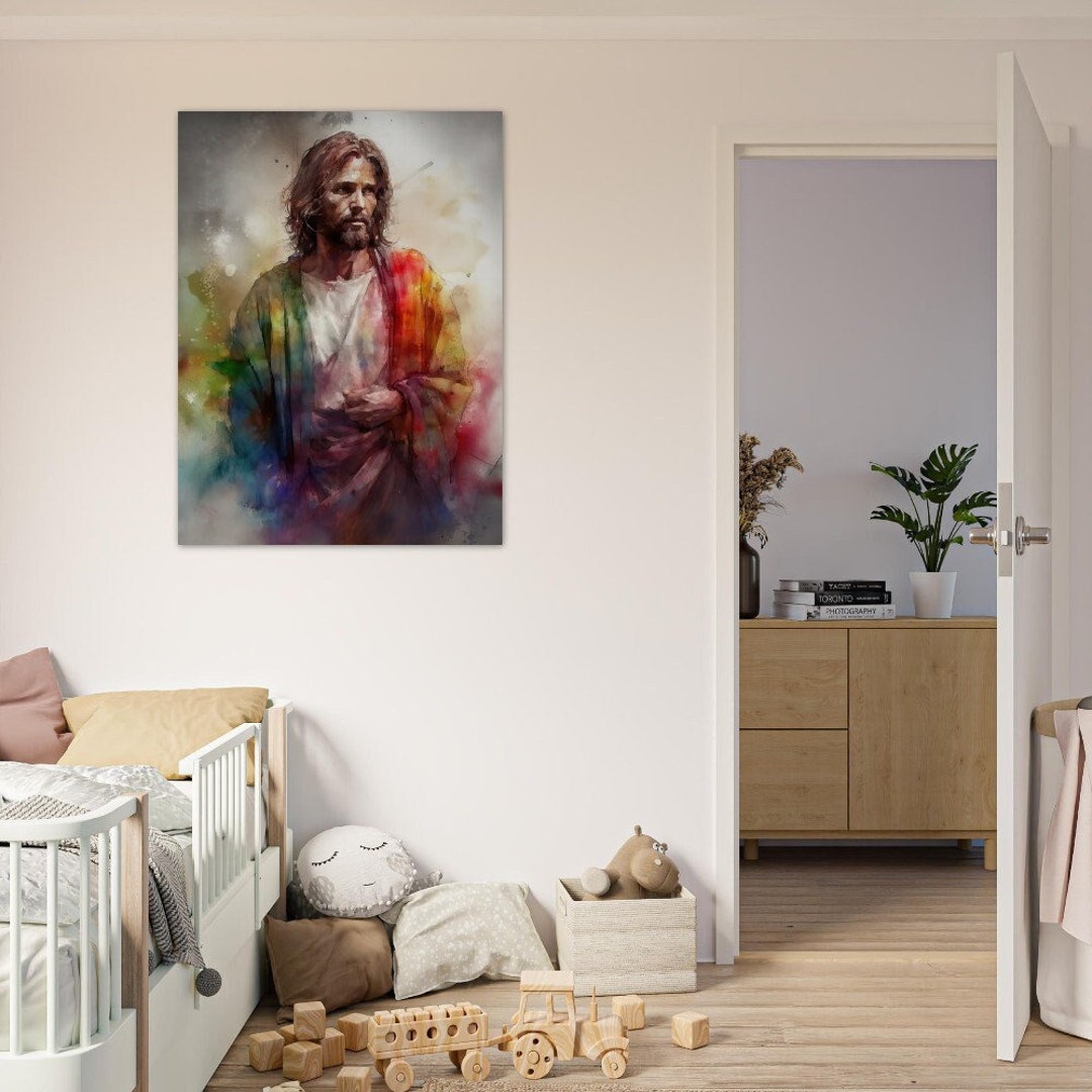 Jesus Christ Poster Wall Art - Modern Christian Catholic Decor - Christ ...