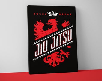 Jiu Jitsu Skeleton Flag BJJ Wall Art Decor Brazilian Gift Martial Arts ...