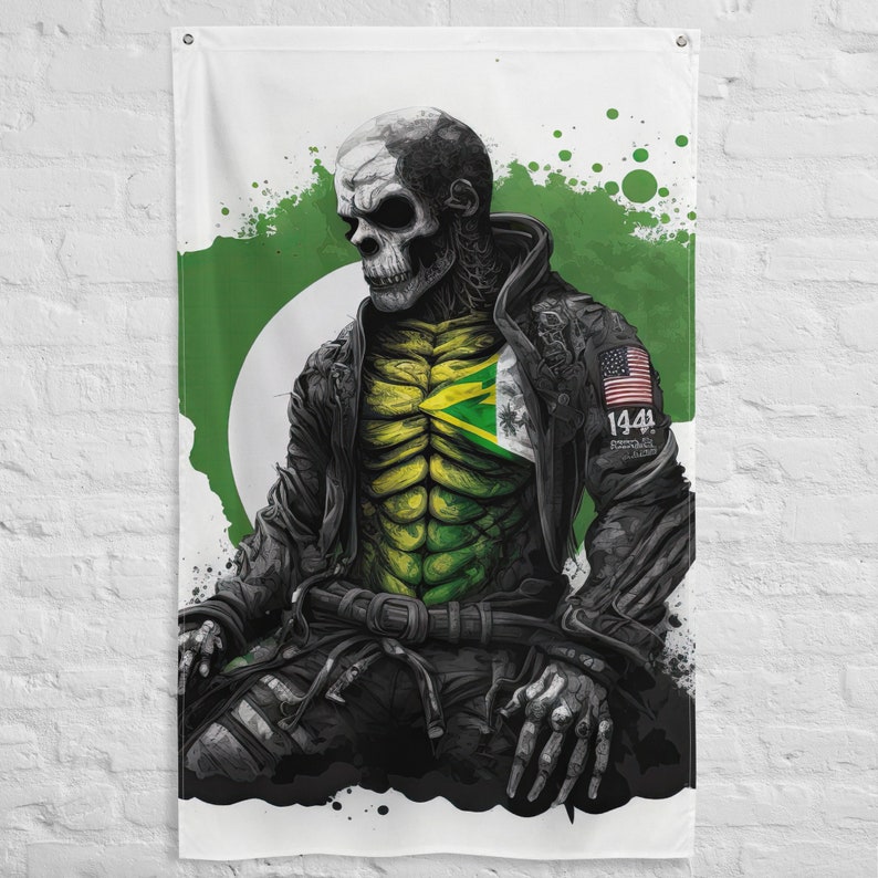 Jiu Jitsu Skeleton Flag BJJ Wall Art Decor Brazilian Gift - Etsy