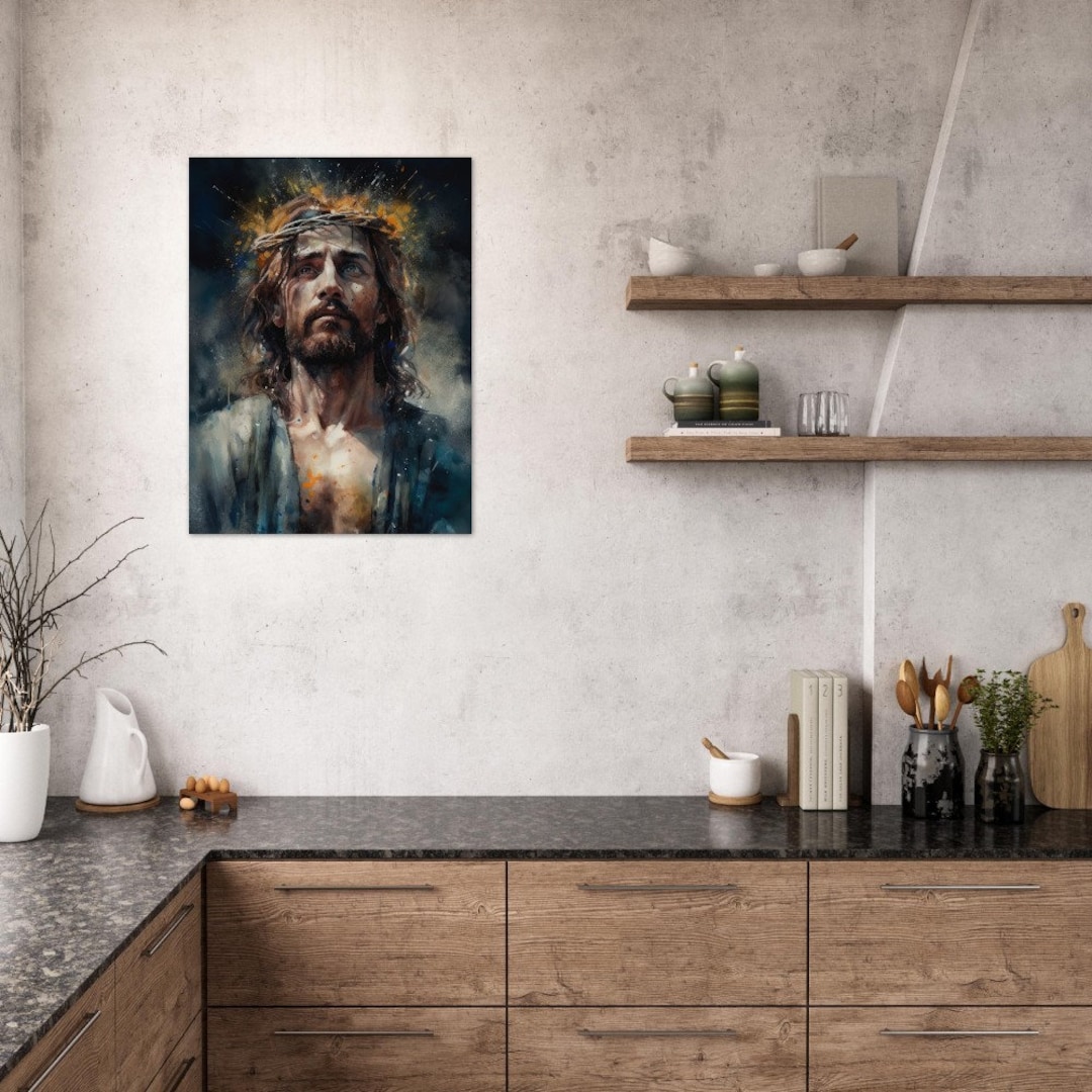 Jesus Christ Poster Wall Art - Modern Christian Catholic Decor - Christ ...