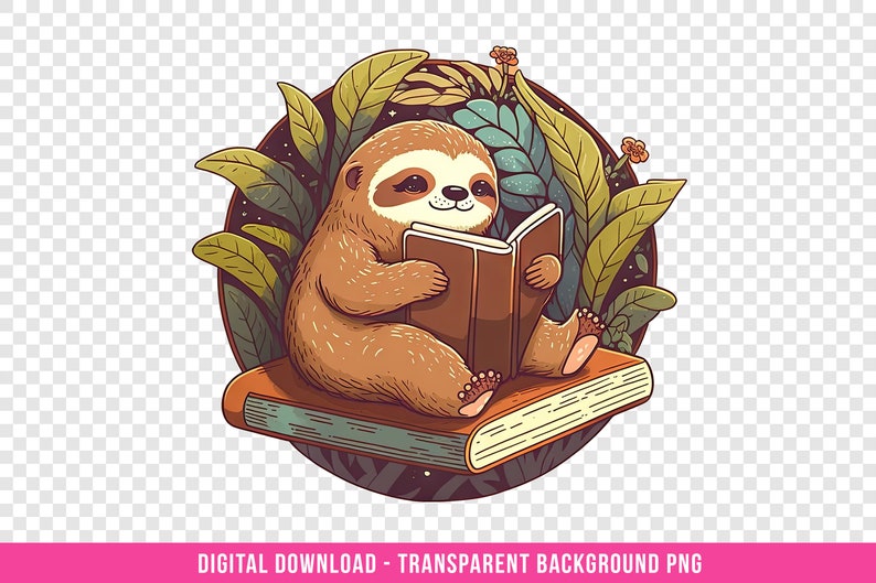 Faultier PNG Digital Download Niedliches Design Benutzerdefinierte DTG ...