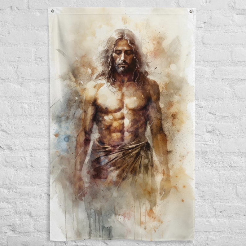 Jesus Christ Flag Art Modern Christian Tapestry Catholic - Etsy