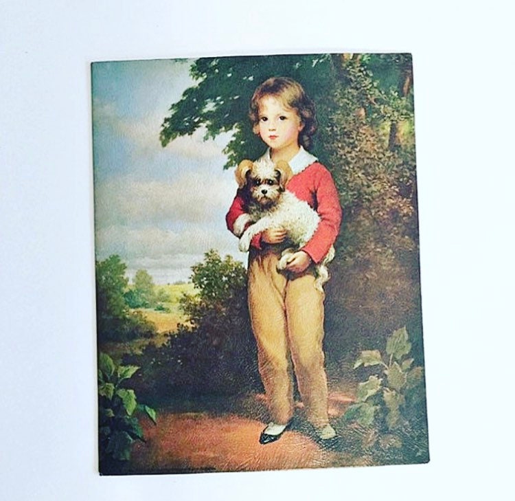 Vintage Lithograph Master Simpson by Lawrence Child With Dog Art Wall ...