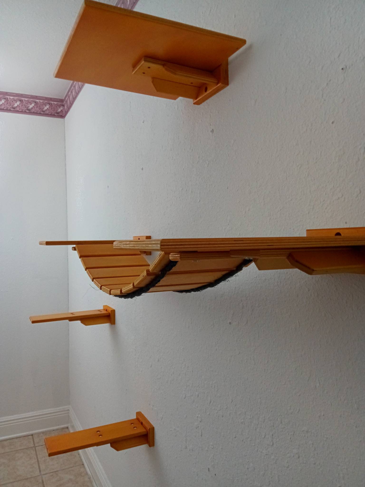 6 Pc Yellow Cat Wall Furniture Set Including Cat Bridge and | Etsy