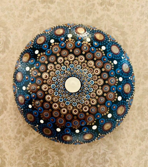 Mandala Stone One of a Kind Hand painted | Etsy