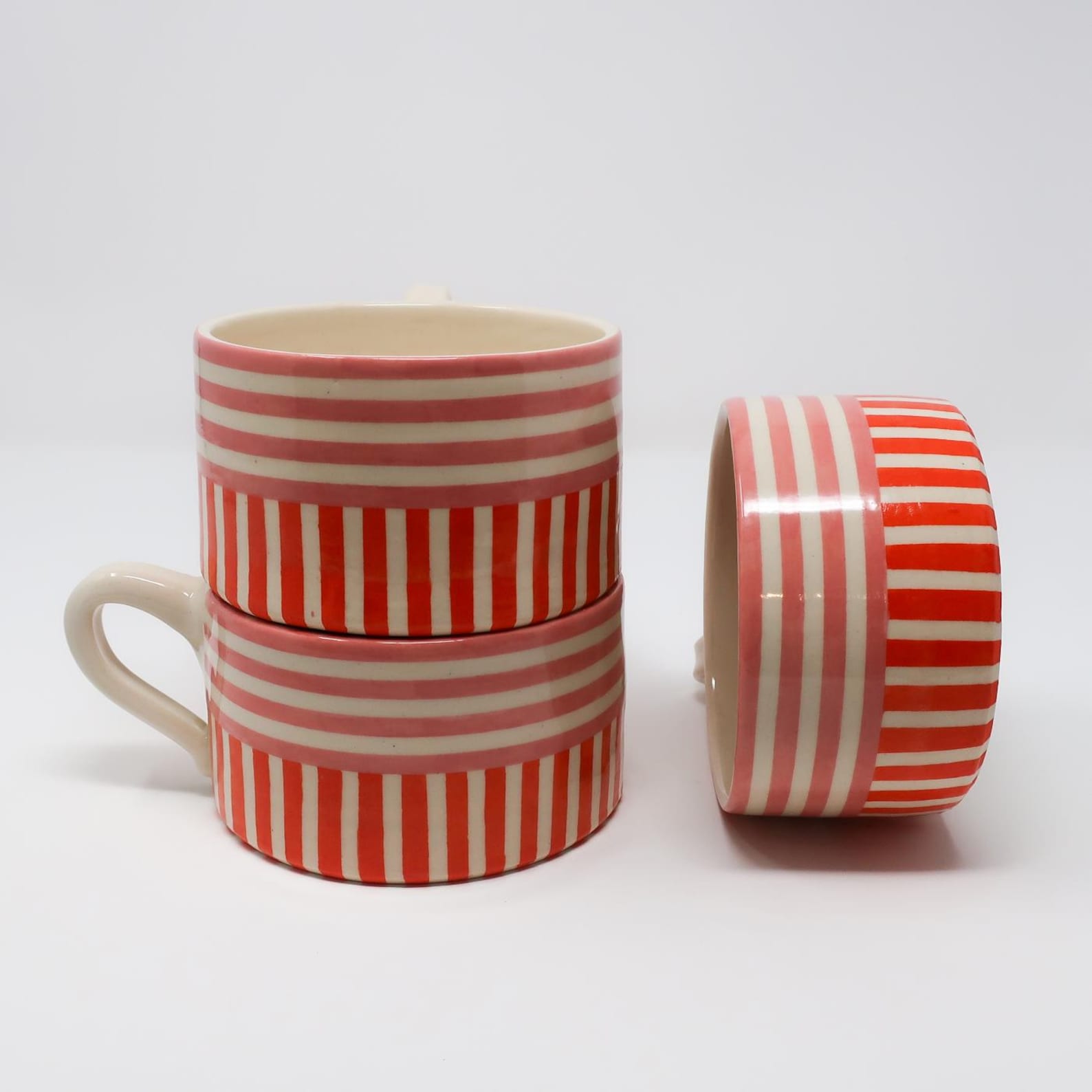 Candy Stripe Mugs - Made to Order - Etsy