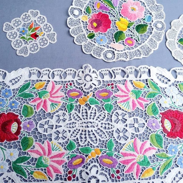 Embroidered Doilies - Etsy