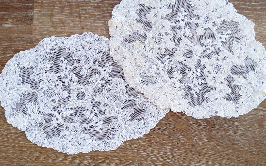 French Antique Lace Doilies, Embroidered, White, Oval, Small - Etsy