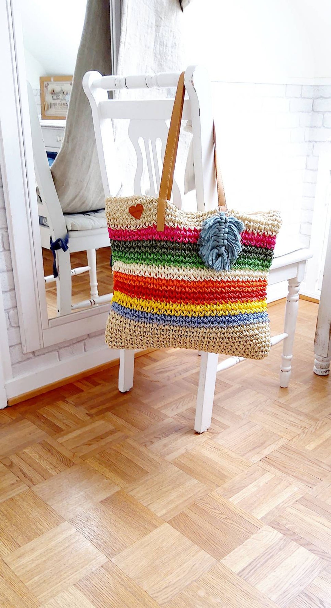 RAFFIA Raffia Palm Fiber, Summer, Ibiza Crochet Bag, Market Bag ...