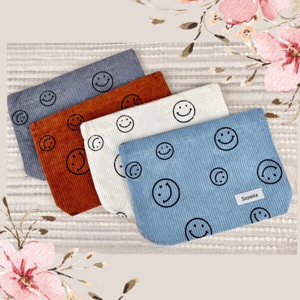 Corduroy Smile Makeup Bag - Etsy