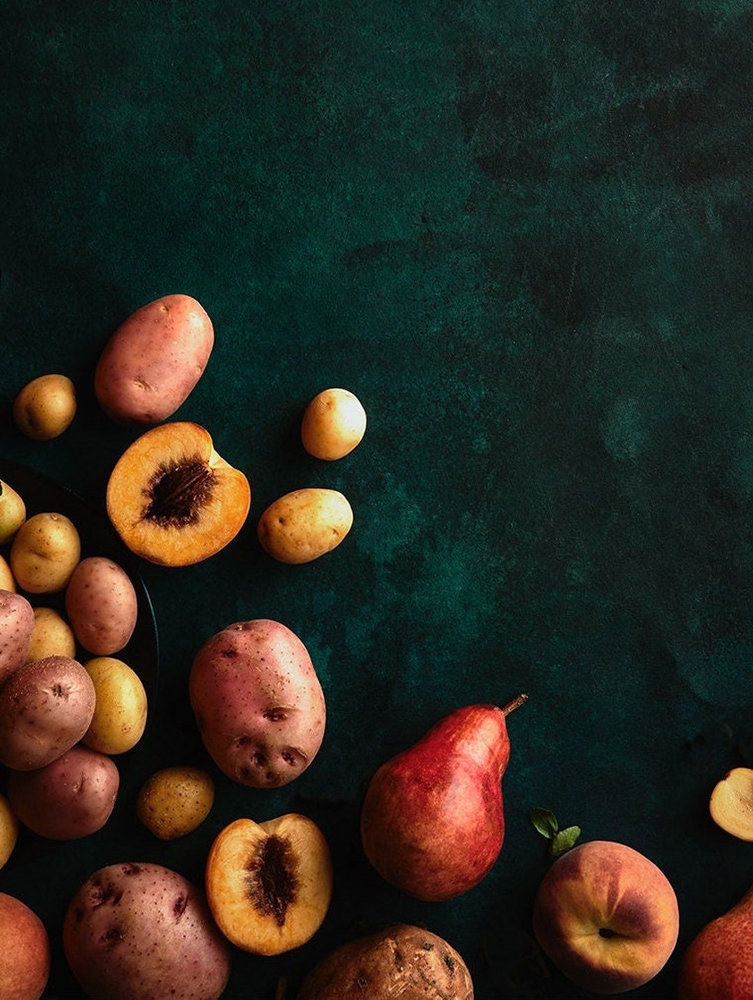 Food Photography Backdrop, Dark Green Backdrop, Textured, Flat Lay ...