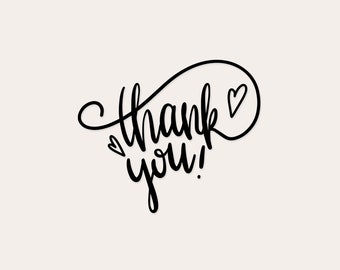 Thank You, SVG Cut File, Digital File, Digital Sticker, Silhouette SVG ...