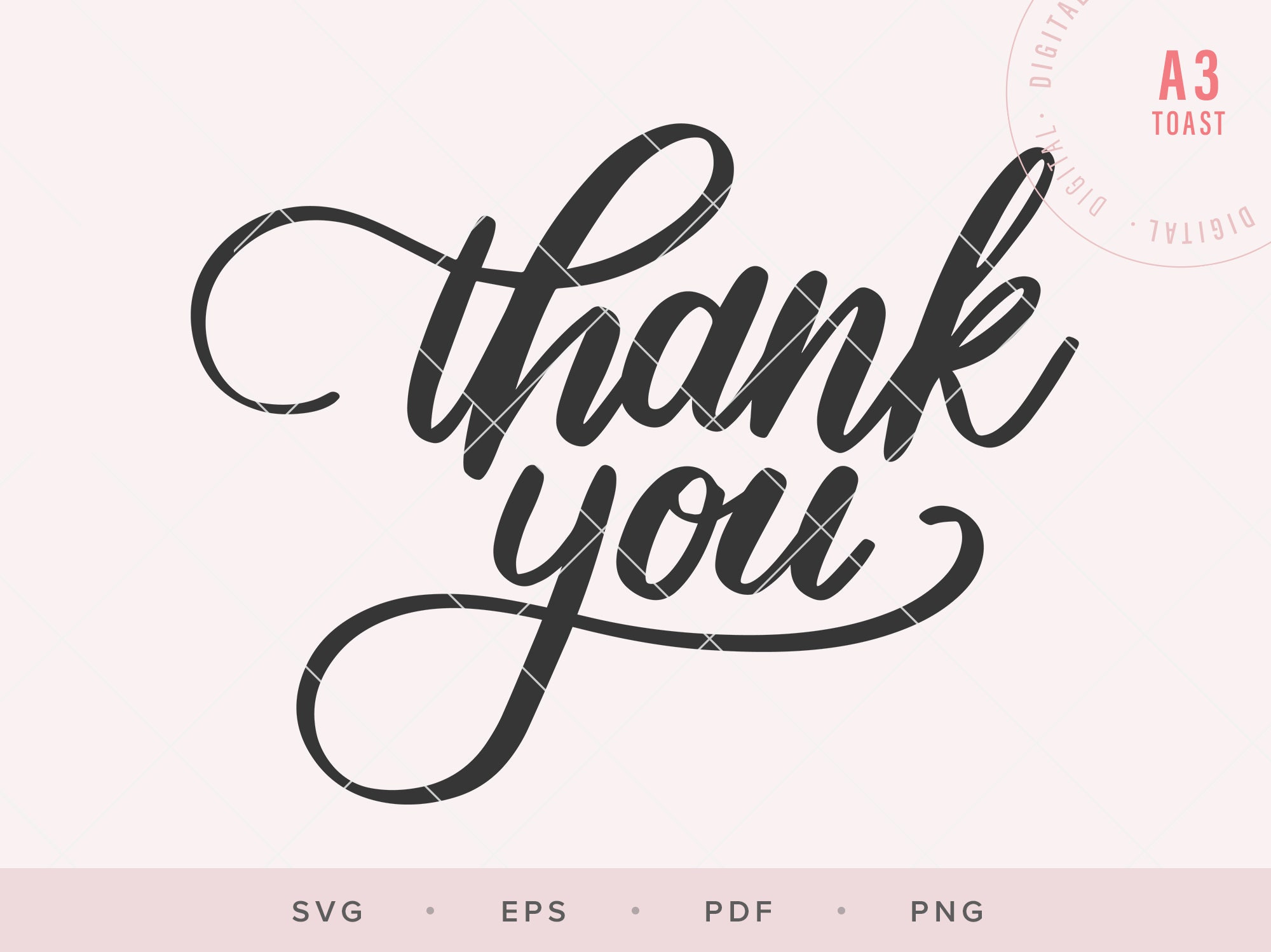 Thank You, SVG Cut File, Digital File, Digital Sticker, Silhouette SVG ...
