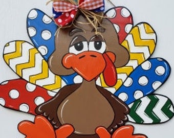 Thanksgiving Door Decor, Turkey Door Decor, Autumn Wreath for Doors ...