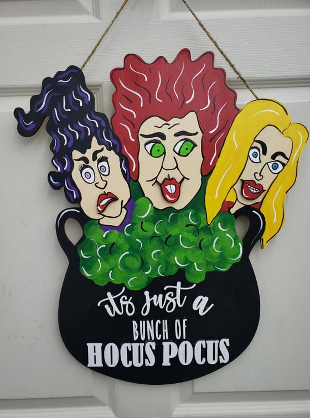 Sanderson Sisters Hocus Pocus Witch Cauldronhalloween Door Etsy