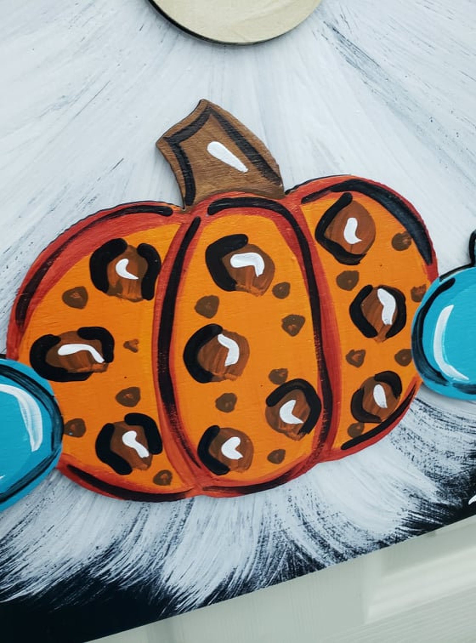 Fall Gnome, Door Hanger, Door Decor, Leopard Print, Pumpkin - Etsy