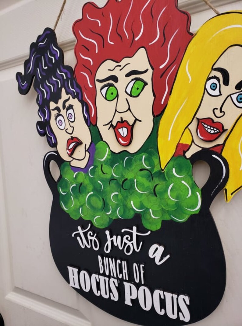 Sanderson Sisters Hocus Pocus Witch Cauldronhalloween Door Etsy