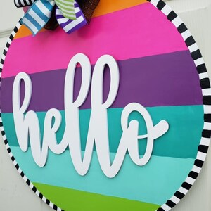 Hello, Rainbow, Round, Door Hanger - Etsy