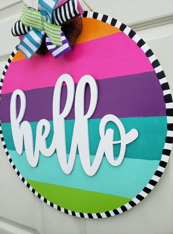 Hello Rainbow Round Door Hanger - Etsy