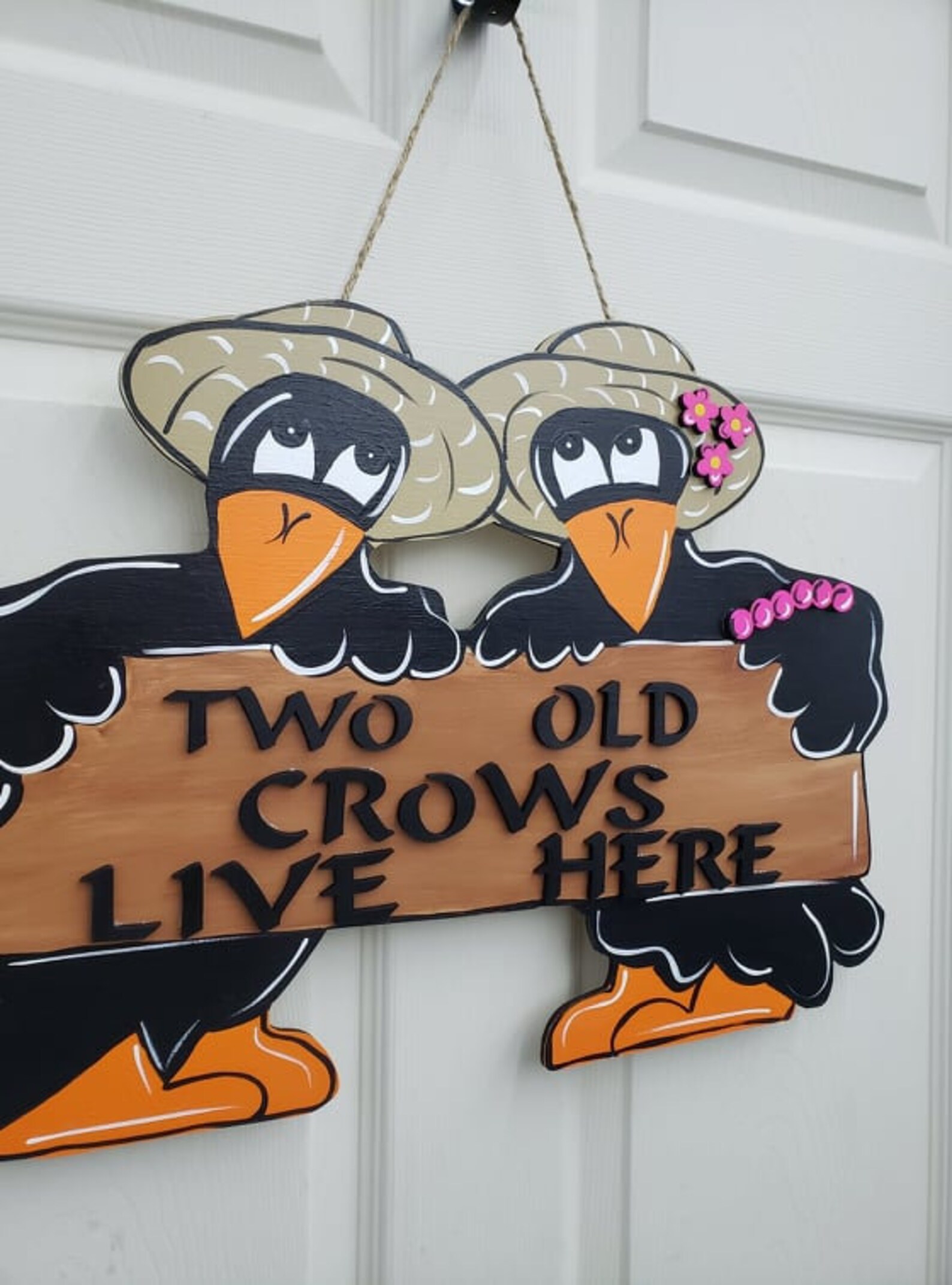 Two Od Crows Crow Door Hanger Door Decor Wreath - Etsy