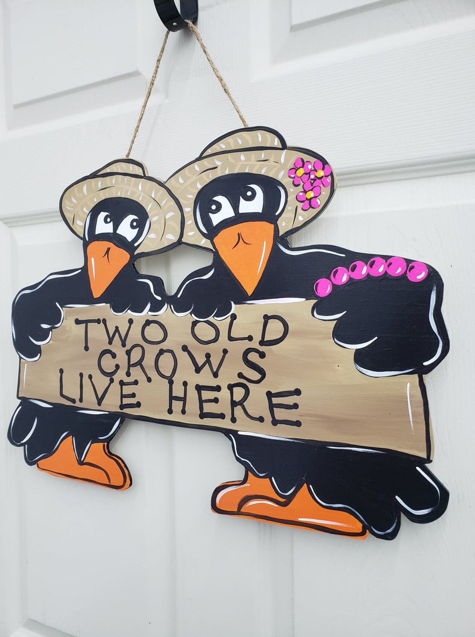 Two Od Crows Crow Door Hanger Door Decor Wreath | Etsy