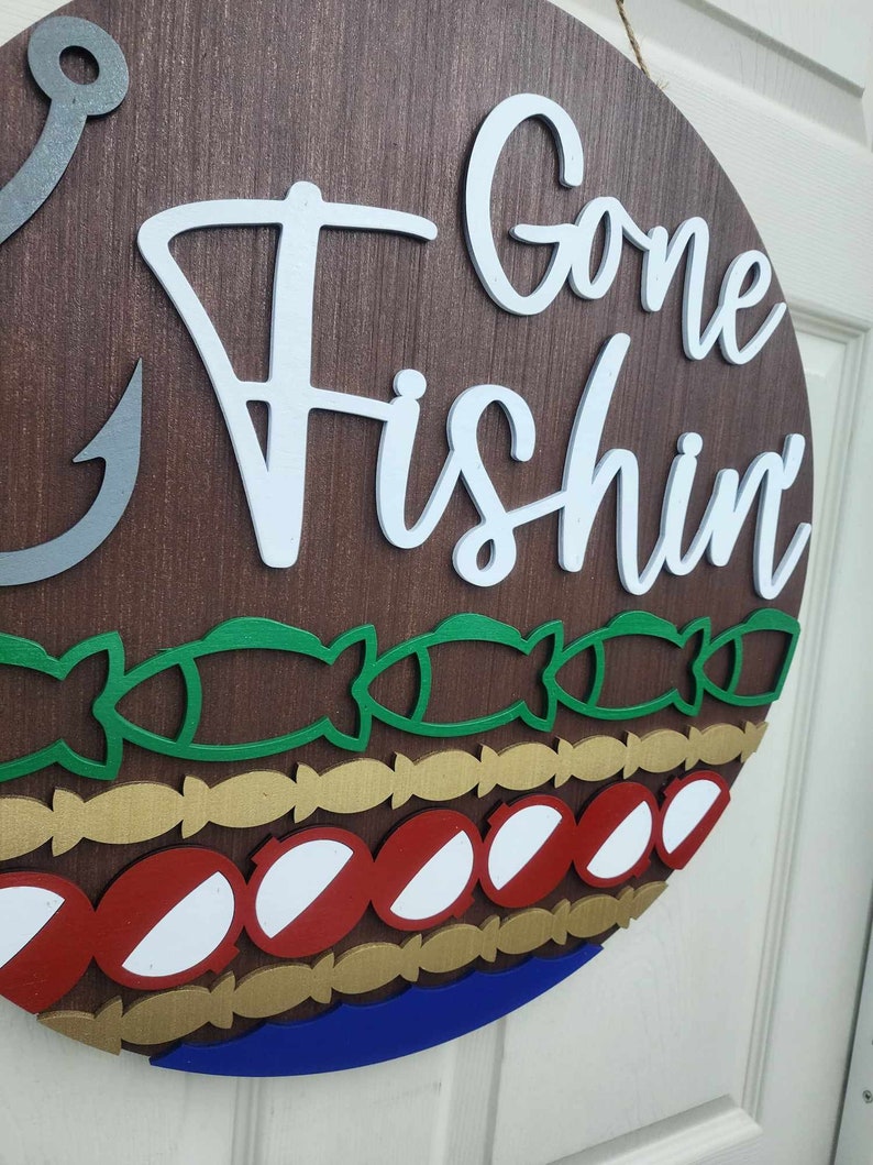 Gone Fishin Door Hanger - Etsy