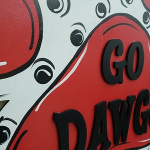 Go Dogs, Go Dawgs, Paw Print, Door Hanger, Door Decor,wreath, Georgia ...