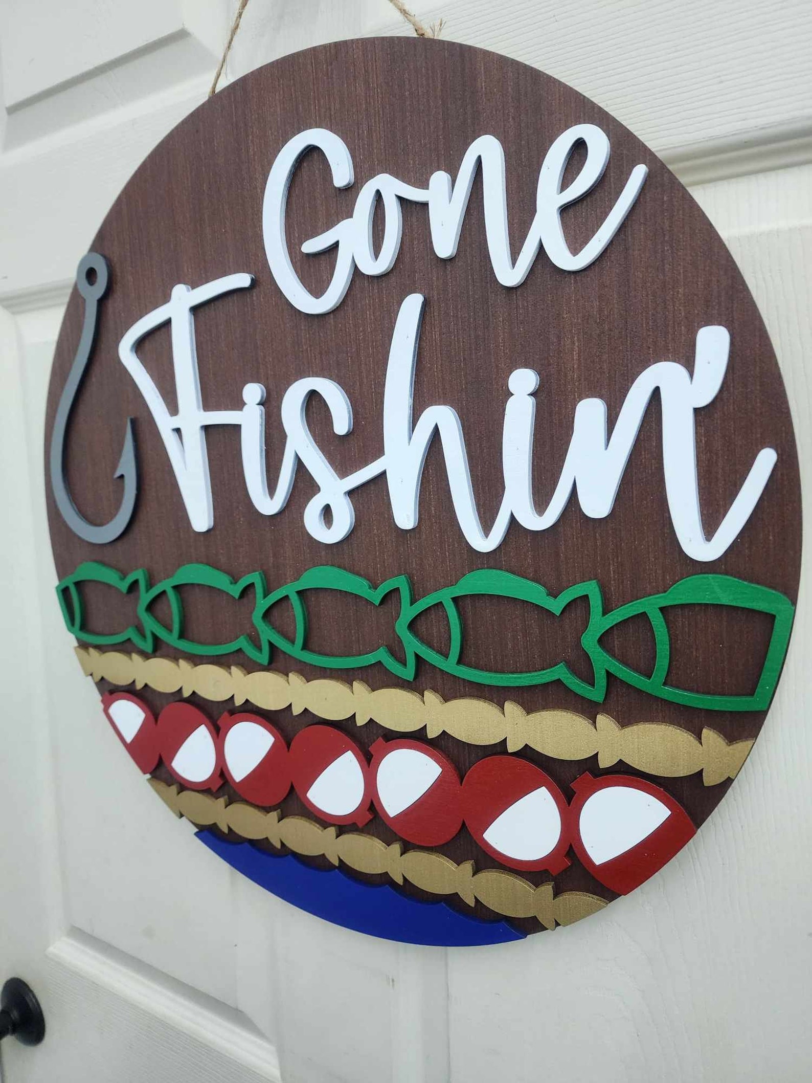 Gone Fishin Door Hanger - Etsy