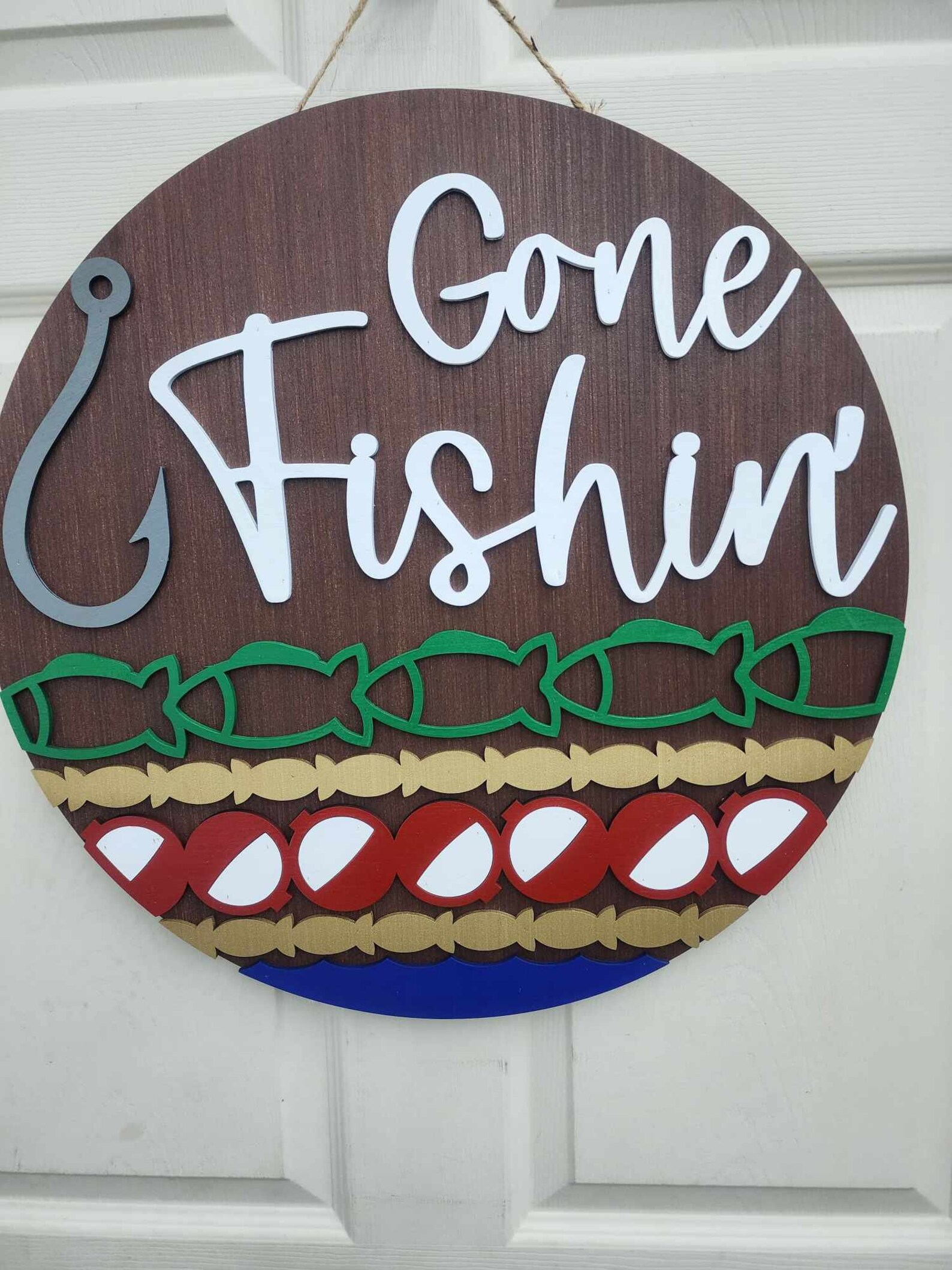 Gone Fishin Door Hanger - Etsy