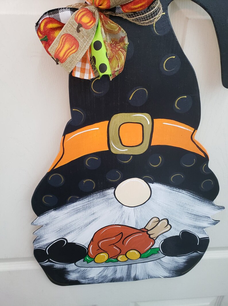 Gnome Thanksgiving Turkey Door Hanger Door Decor | Etsy