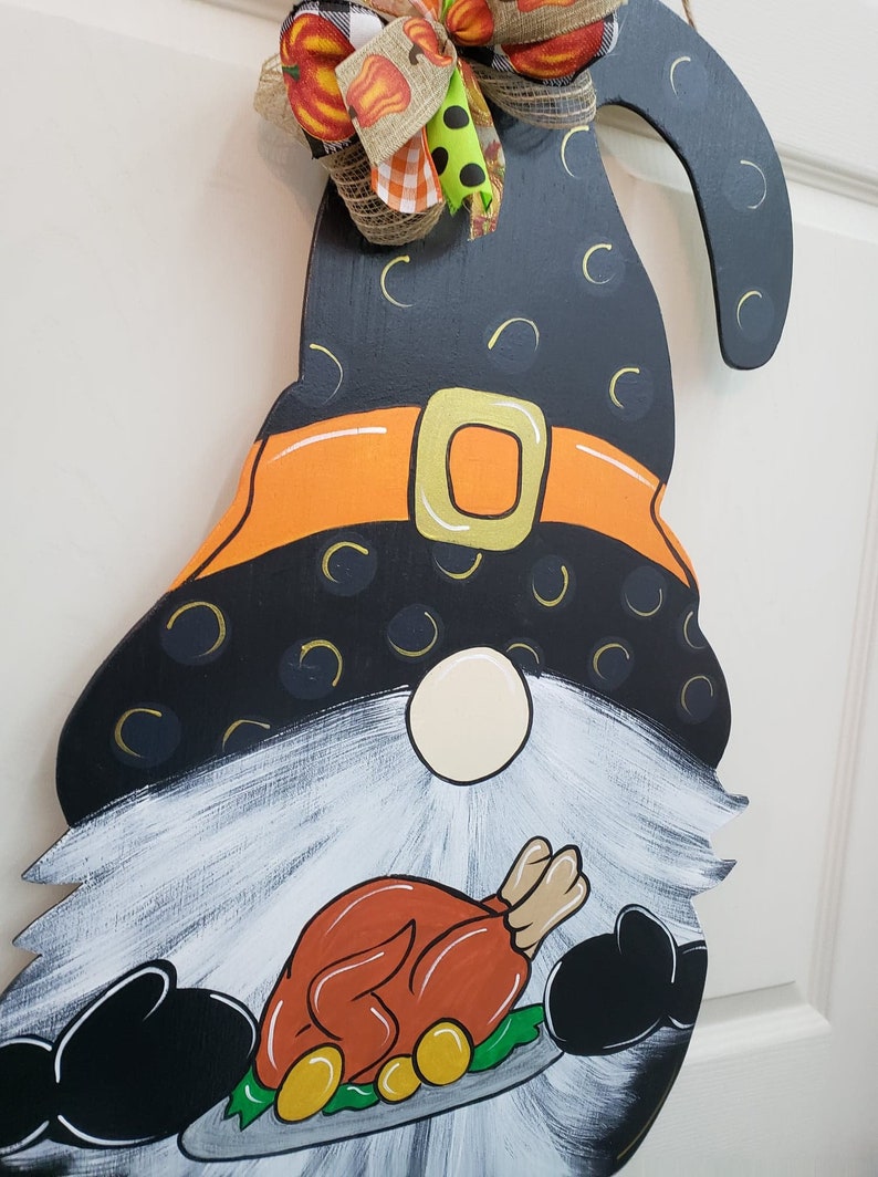 Gnome Thanksgiving Turkey Door Hanger Door Decor | Etsy