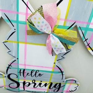 Plaid, Bunny, Hello, Spring, Door Hanger - Etsy