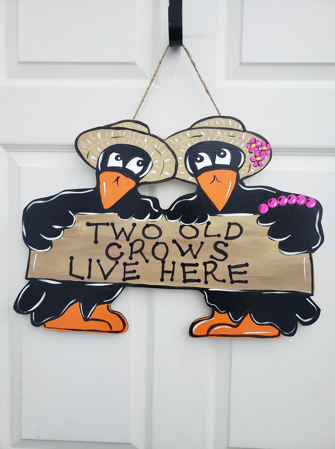 Two Od Crows Crow Door Hanger Door Decor Wreath | Etsy