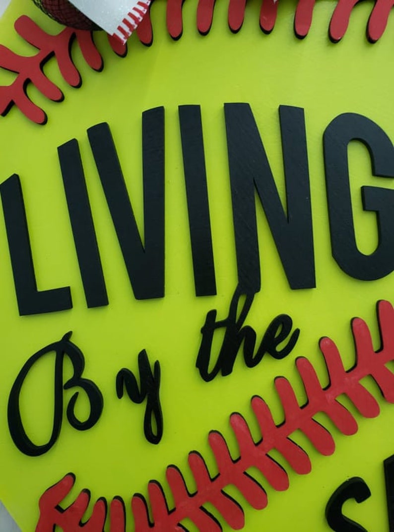 Softball, Living Life by the Seams, Door Hanger - Etsy
