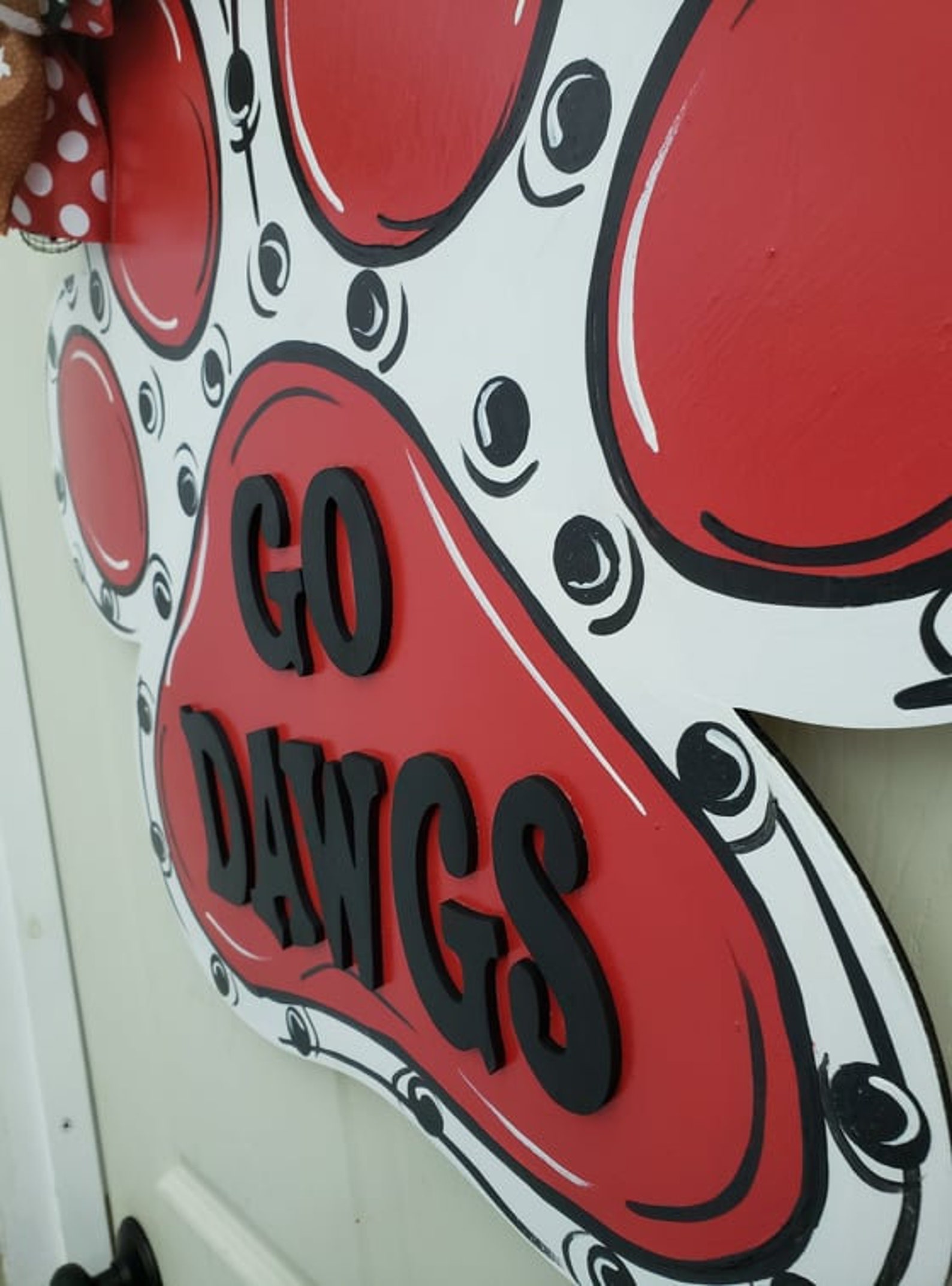 Go Dogs, Go Dawgs, Paw Print, Door Hanger, Door Decor,wreath, Georgia ...